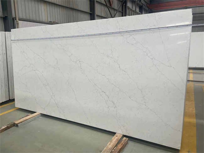 Impression White Engineered Calcutta Slab Fine Veins